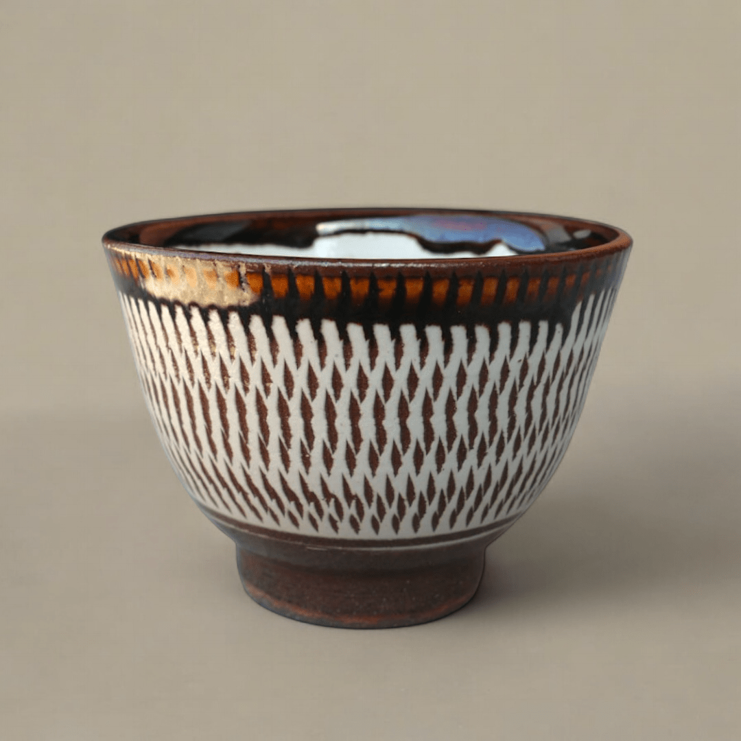 Koshiwarayaki Brown Tobi-Ganna Teacup – Tea and Whisk