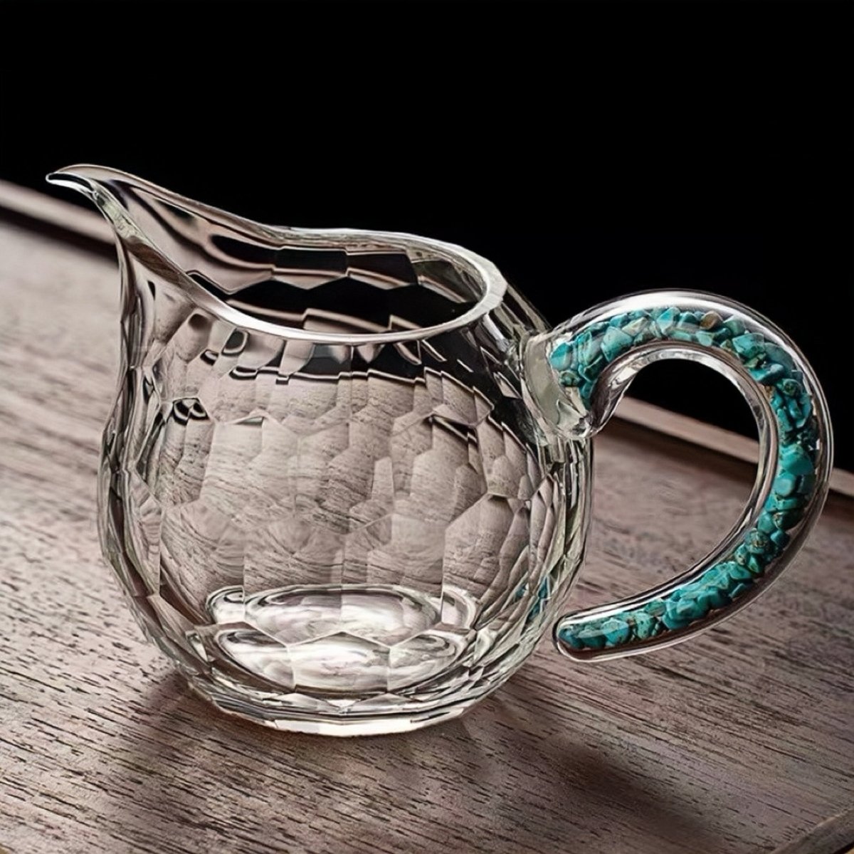Turquoise Prism Crystal Glass Fairness Cup – Tea and Whisk